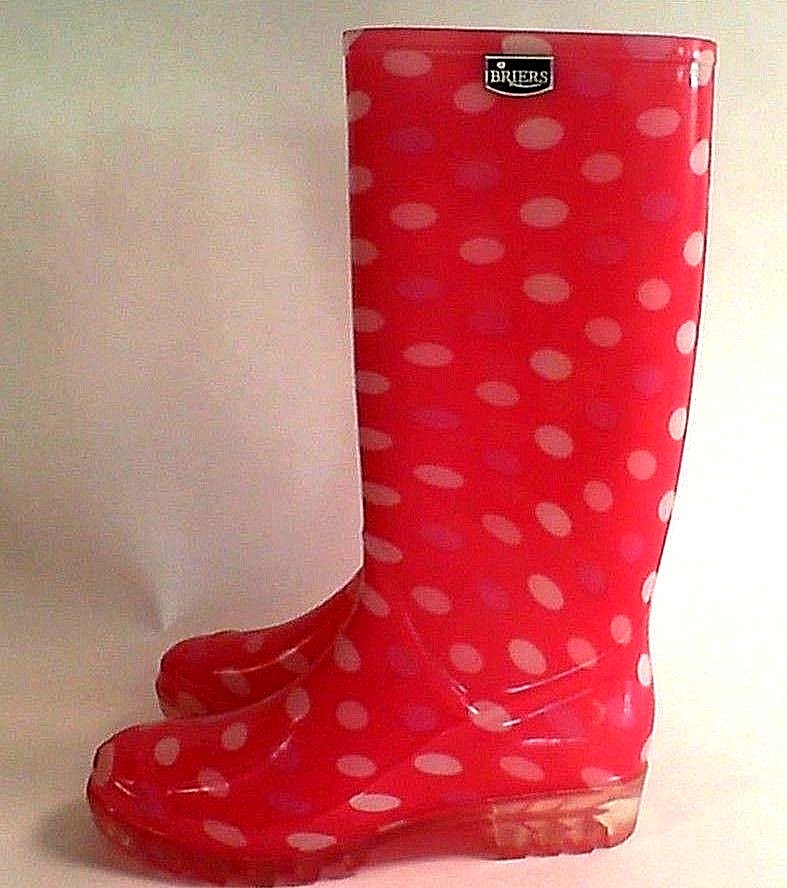 Briers Ladies Wellington Boots - Pink - White and Purple Polka Dots ...