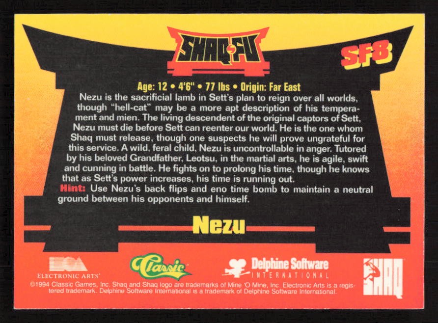1994 Classic Four Sport #SF8 Nezu Shaq Fu | eBay
