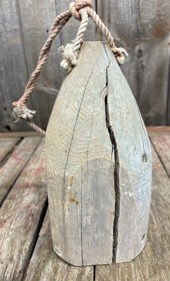 Vintage 13” Weathered Wood MAINE Lobster Buoy Rustic Nautical Home ...