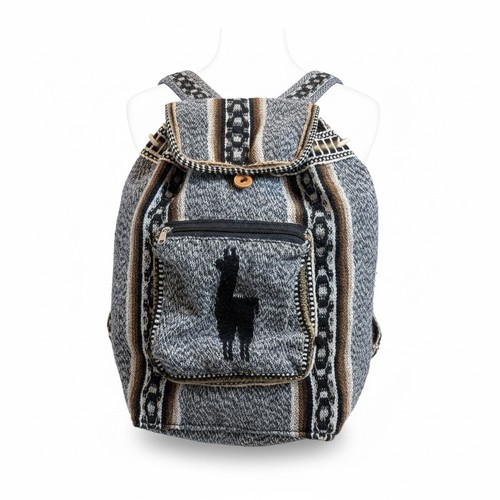 Peruvian Llama/Aplaca Wool Soft Backpack Blue & Brown Boho Hippie ...