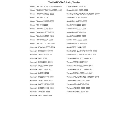 Fasst Rear Brake Return Spring Kit Blue 8mm For HONDA TRX 250X FOURTRAX ...