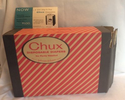 Vintage 1957 Chux Disposable Diapers 2 Dozen Large Size Johnson And ...