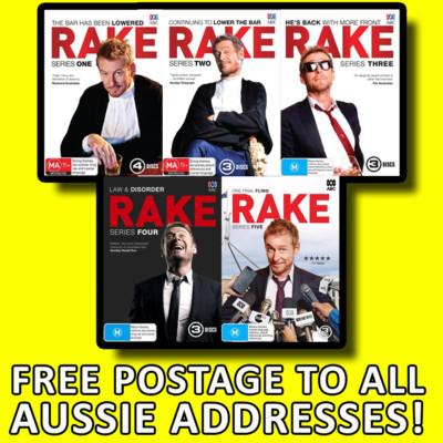 RAKE complete season series 1-5 1 2 3 4 5 DVD SET SEALED - Richard ...