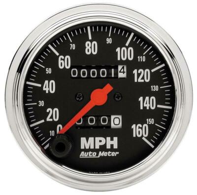 Auto Meter Traditional Chrome Speedometer 3-3/8" In-Dash Mechanical 0 ...