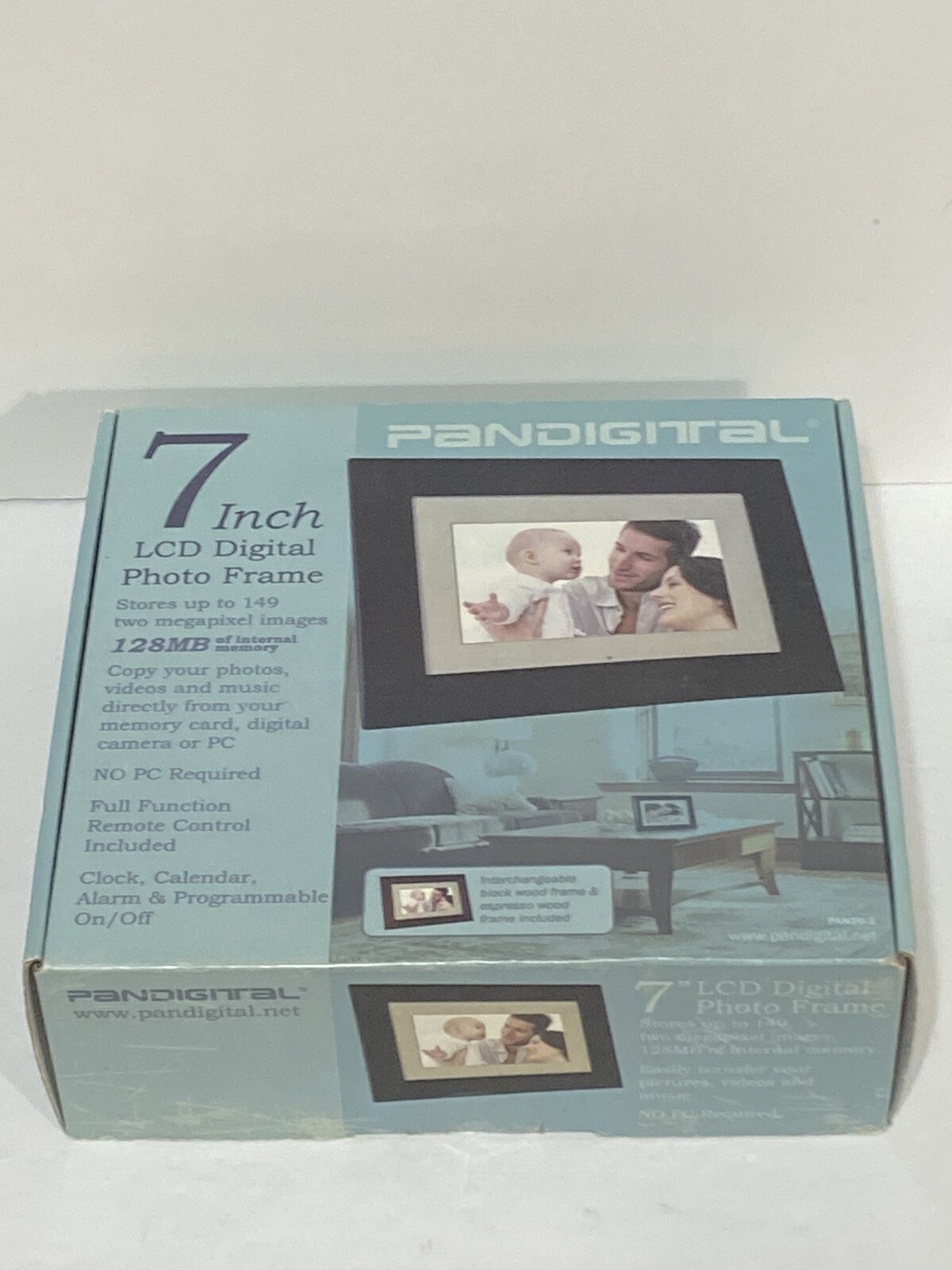 Pandigital 7 LCD Digital Photo Frame W 2 Frames Black Espresso for sale ...