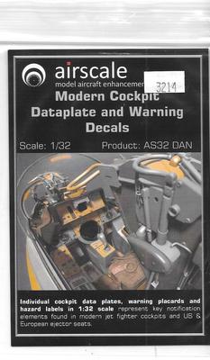 Airscale Modern Cockpit Dataplate and Warning Decals 1/32 14 ST | eBay