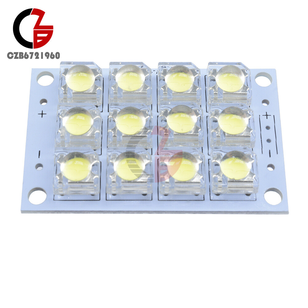 200mA DC 3V-5V 12-LED Super Bright White Piranha LED board Night LED ...