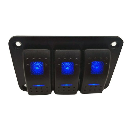 3 Gang Toggle Rocker Switch ON-OFF Panel For Car Boat Marine RV Truck ...