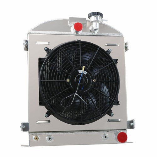 3 Row Radiator Shroud Fan Fits Ford Grill Shells 3" Chopped Chevy V8 ...