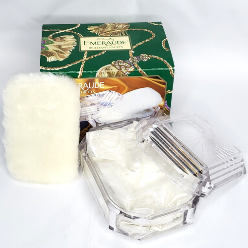 Emeraude Coty Dusting Perfume Body Powder 5 oz Brilliant Facets Acrylic ...