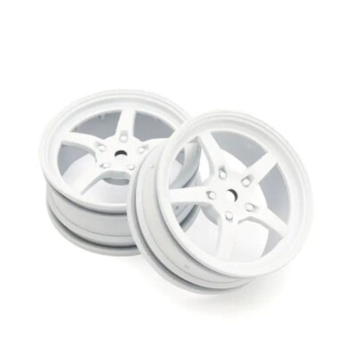 Kyosho FAH705W 5-Spoke Racing Wheels White (2pcs) for 1/10 Touring Cars ...