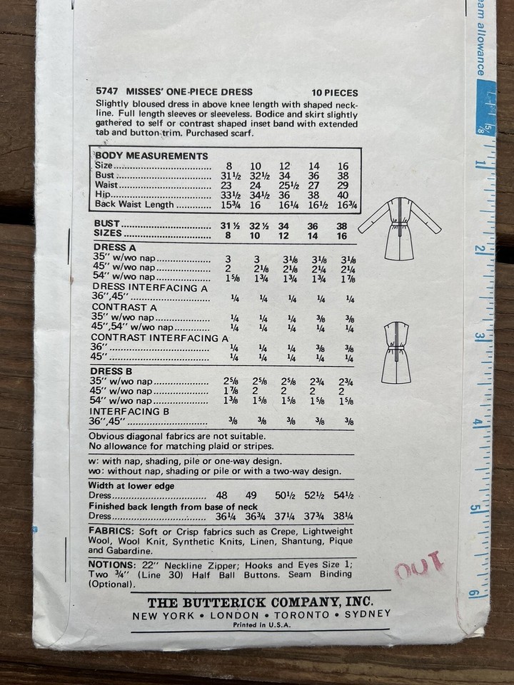 1970s Butterick 5747 Vintage Sewing Pattern Mod Jumper Juniors Teen ...