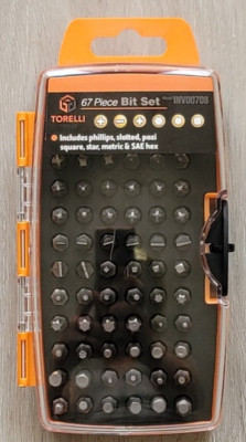 Torelli 67 Piece Bit Set - Phillips, Slotted, Pozi Square, Star, Metric ...