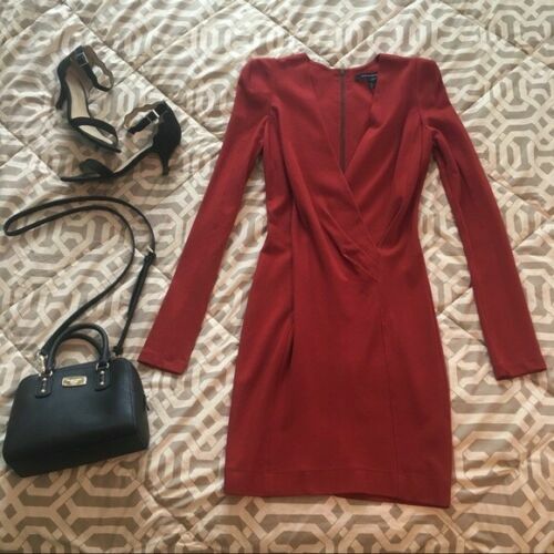 ڿڰۣ FRENCH CONNECTION Autumn Russet Brown LADIES Ruched LONG SLEEVED ...