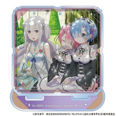 NEW Re:Zero Starting Life in Another World Emilia Ram Rem Acrylic Stand ...