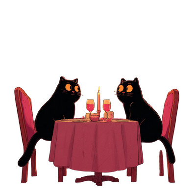 Romantic Cat Date Vinyl Car Decal Sticker – Waterproof & UV-Resistant ...