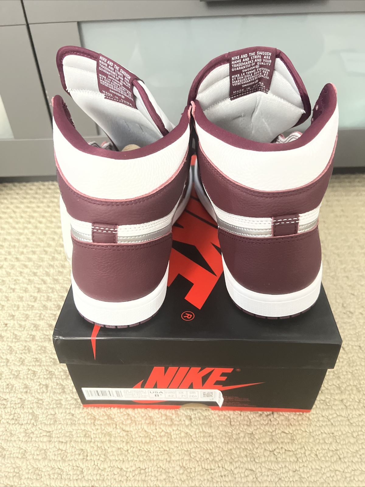 Nike Air Jordan 1 Retro High OG Bordeaux Men’s Sneakers - Bordeaux ...