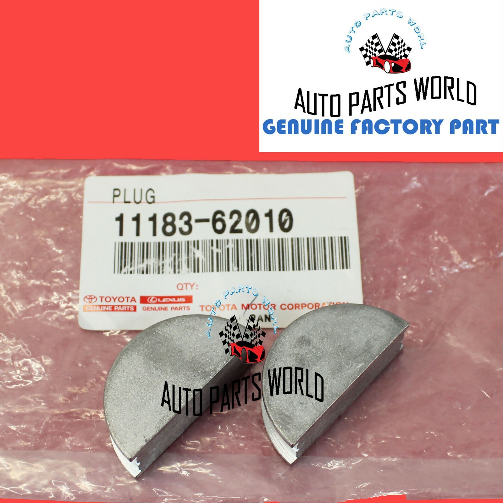 GENUINE OEM TOYOTA LEXUS ENGINE CAM SEMI CIRCULAR PLUG SET OF 2 X 11183 ...