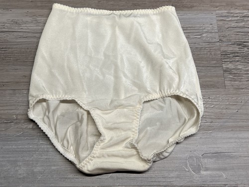 Vintage Satin Panties Control Top Full Coverage Granny Briefs White ...