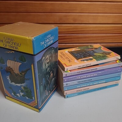 1974 Box Set of 7 CS Lewis Chronicles Of Narnia Paperbacks Collier ...