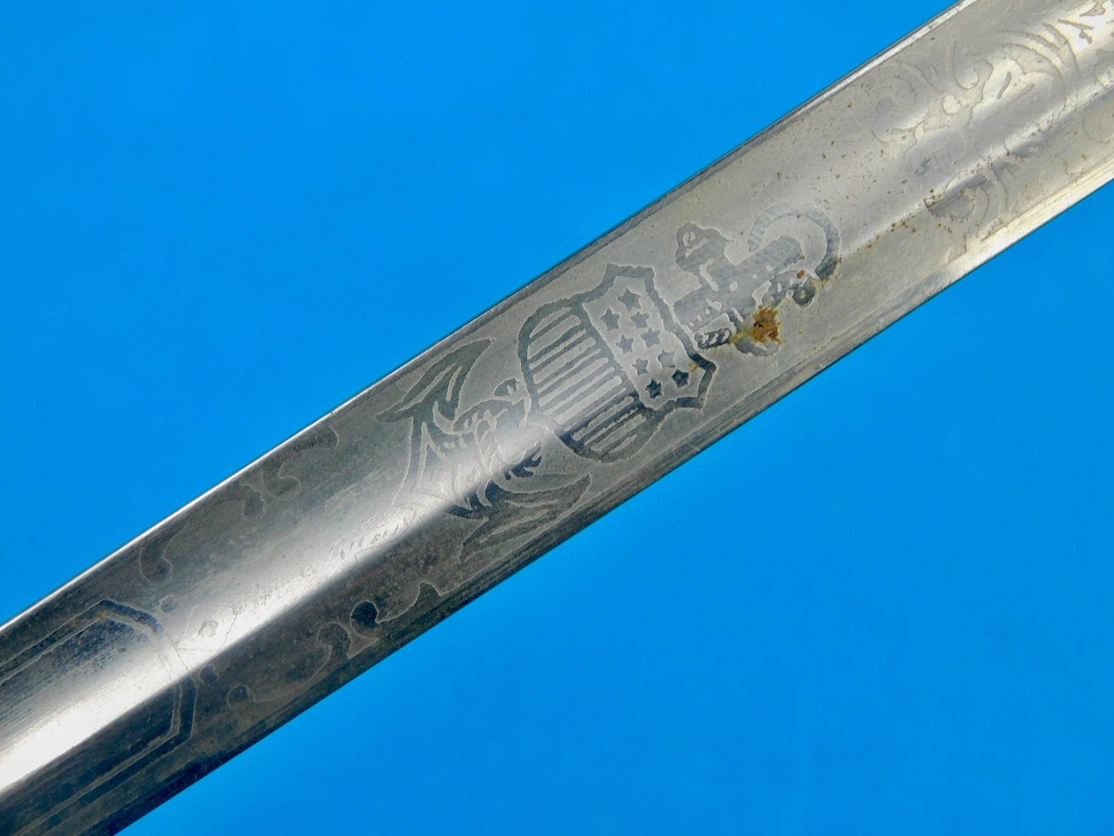 US WW2 Vintage Model 1852 USN Navy Engraved Sword w/ Scabbard | eBay