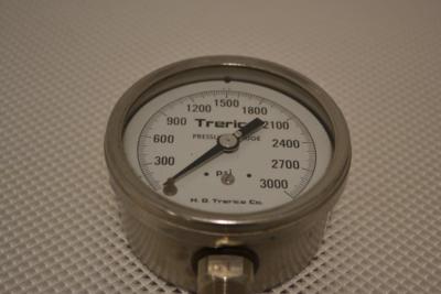 ONE USED H. O. TRERICE CO. STAINLESS PRESSURE GAUGE 3000PSI | eBay