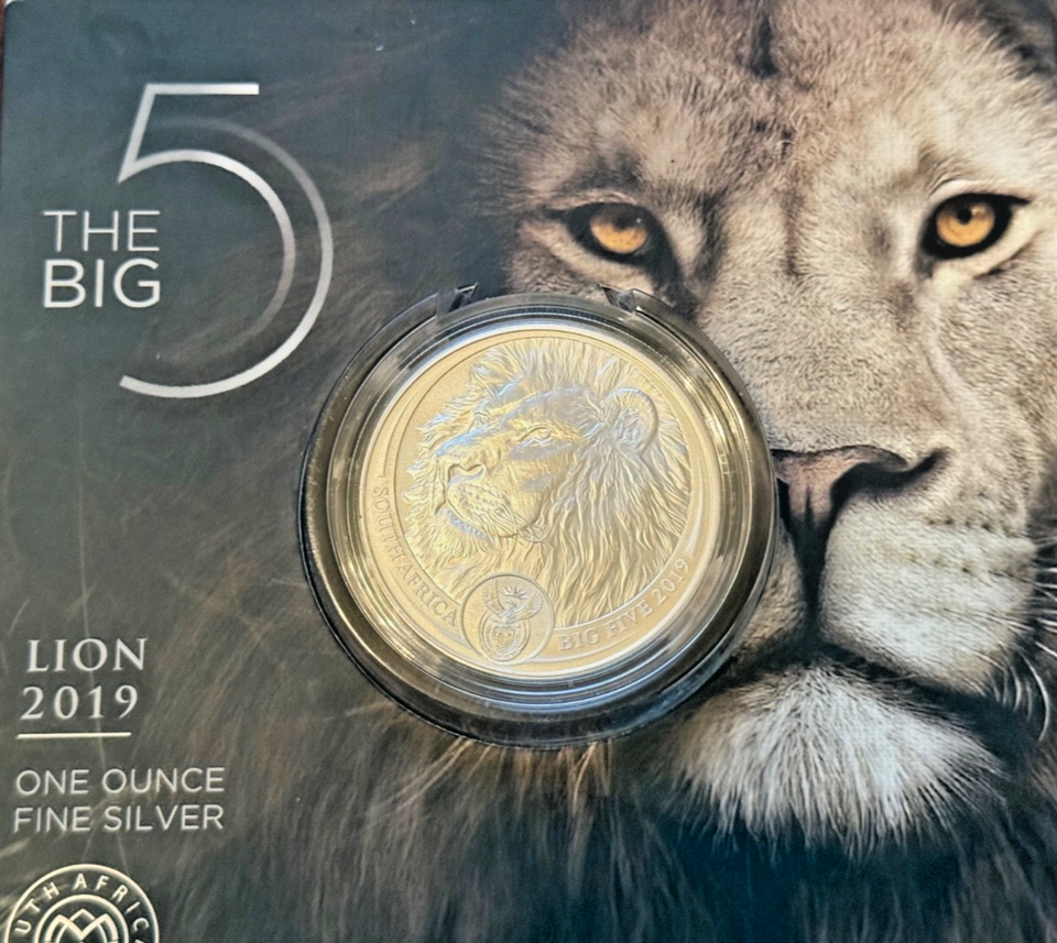 2019 S. Africa 5 Rand Big Five Lion 1 oz Silver BU (African Mint) | eBay