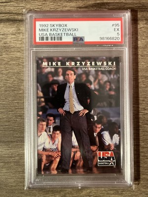 PSA 5 MIKE KRZYZEWSKI, COACH K, 1992 SKYBOX USA BASKETBALL #95, DUKE | eBay