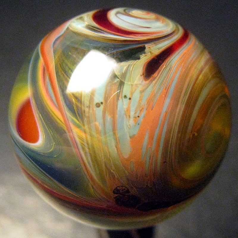 Glass Marble - .86" handmade contemporary art lampwork decor sculpture ...