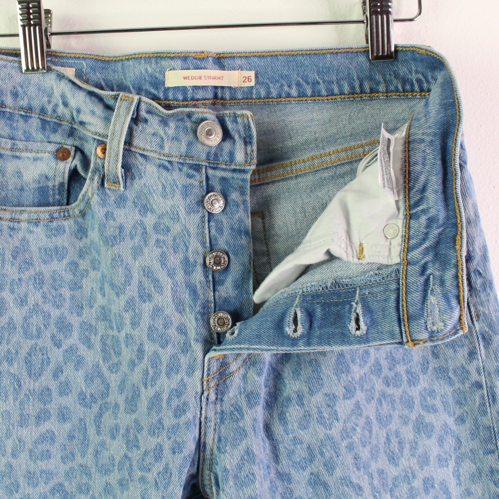 Levi's Wedgie Leopard Ultra High-Rise Straight Jeans … - Gem