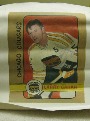 Hockey card painting Larry Cahan Chicago Cougars WHA 1972 OPC oil ...