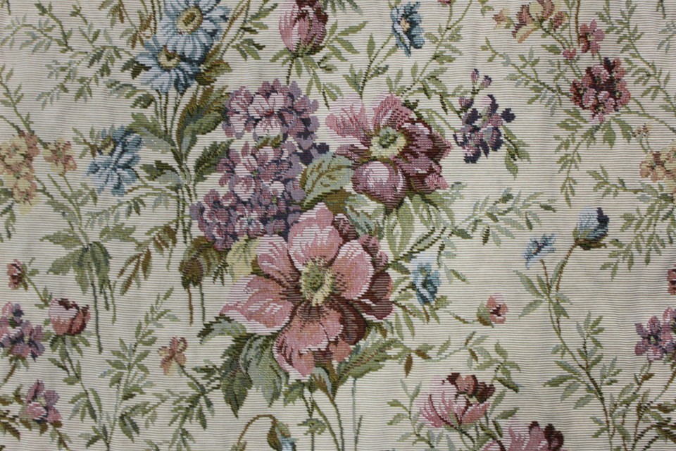 COTTAGE FLORAL TAPESTRY 6 YDS Upholstery Fabric Victorian Sofa Kimball ...