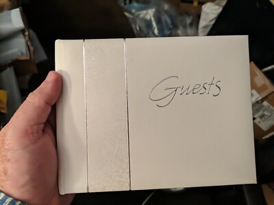 New Vintage Hallmark Sign-In Multi Page Guest Book Album White Cover ...