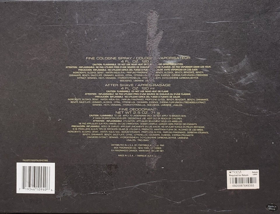 New PS Paul Sebastion 4 oz Cologne Spray/ 4 oz After Shave/2.5 oz ...