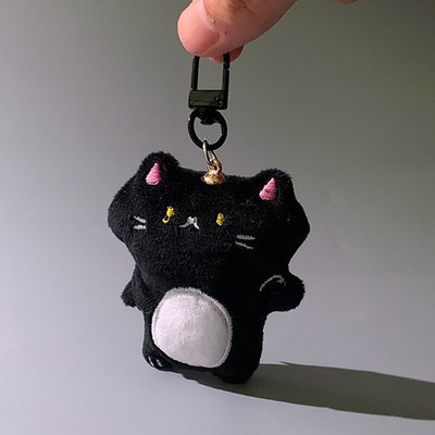 Cartoon Fluffy Soft Stuffed Toy Cute Cat Keyring Cute Cat Plush ...