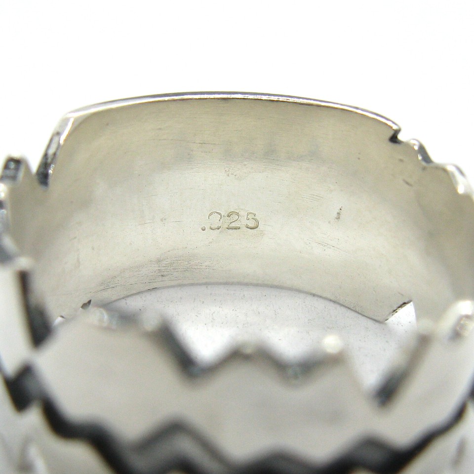 Genuine Sterling Silver Extravagant Ring 12mm Wide Band Solid ...