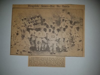 Dizzy Dean Mel Ott Leo Durocher Gus Mancuso Hank Leiber Fight 1935 DMR ...