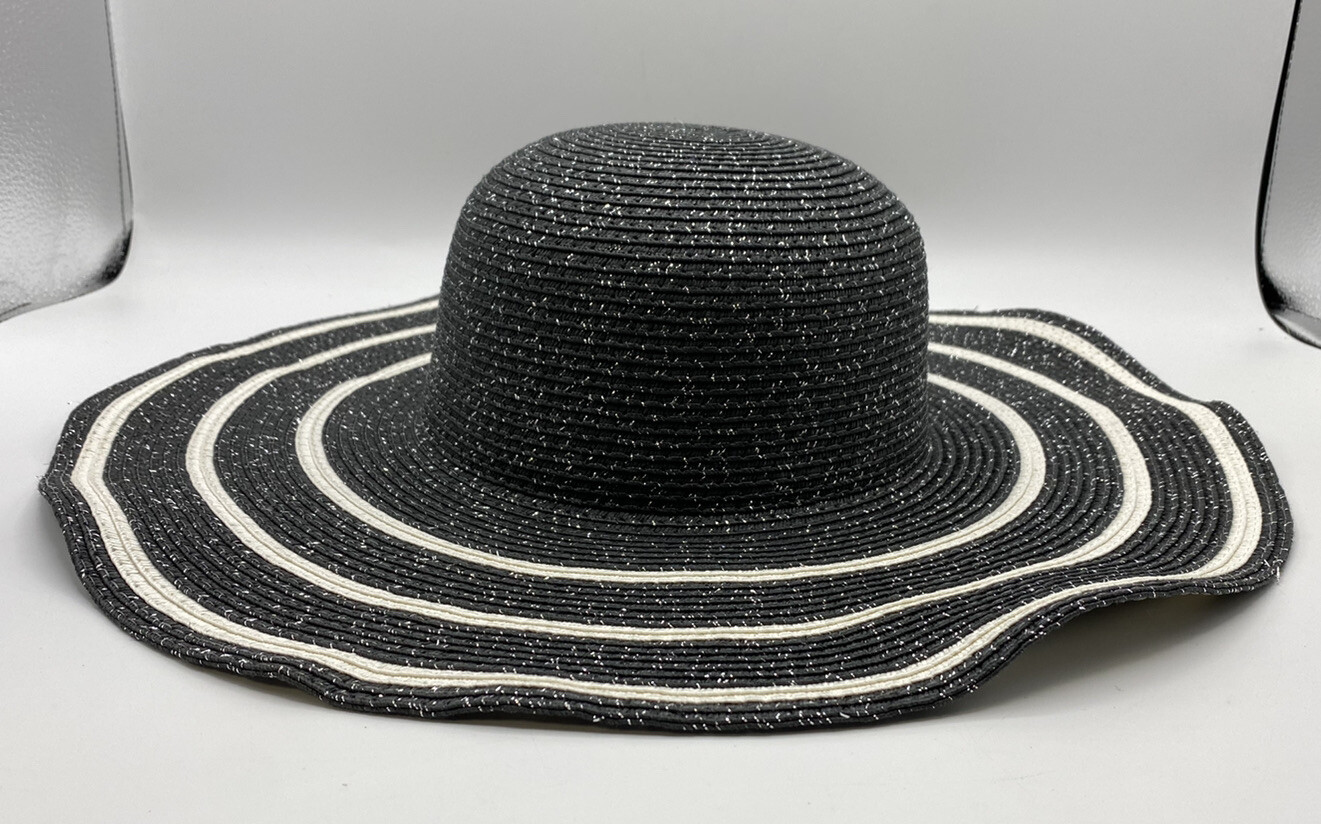 Cappelli Black & White Floppy Sun Hat Metallic And Mu… - Gem