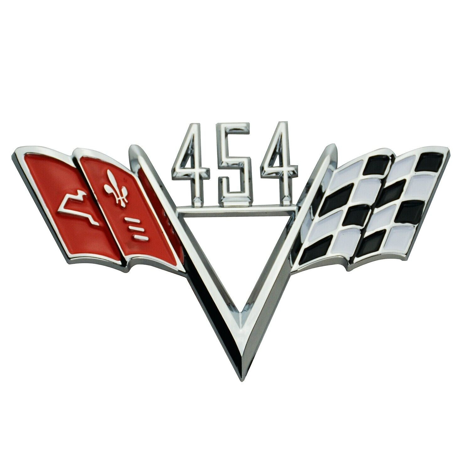 2Pc NEW Custom 454 Cross Flag Fender Emblem / 1960s Style Trim Badge | eBay