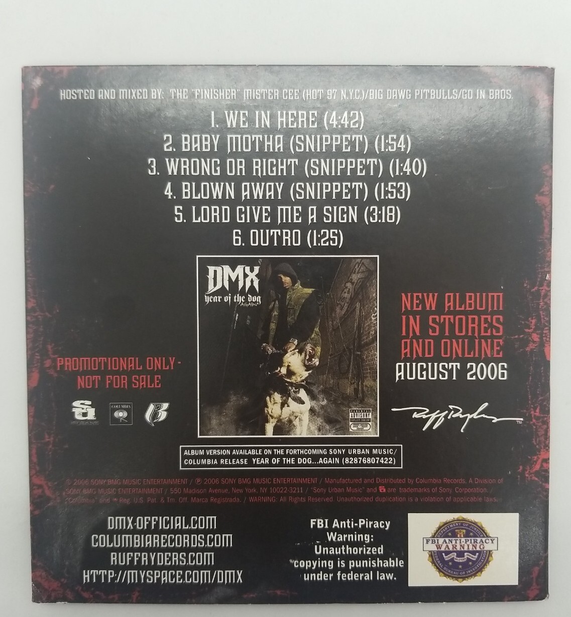 DMX "Year of the Dog Again" PROMO ONLY CD Album Sampler DJ Mister CEE ...