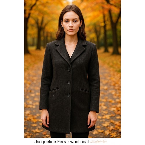 Jacqueline Ferrar Coat 10 Women 100% Wool Vtg Stylish Minimalist ...