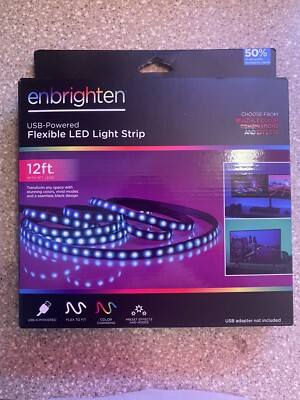 Enbrighten 12' USB-A Black Stealth Flexible LED Light Strip | eBay