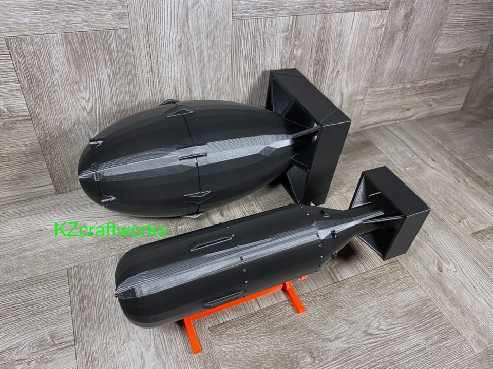 Fat Man & Little Boy Atom Bomb Models - 3D Printed 1/12 - WW2 US ...