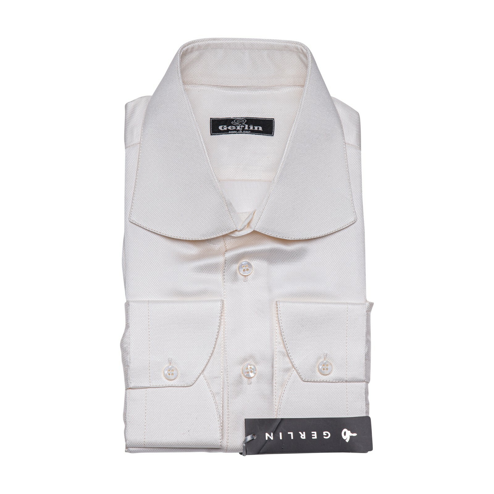 ITALIAN LUXURY 1400$ GERLIN Shirt White 100% Satin Silk 16-41 BIJAN | eBay