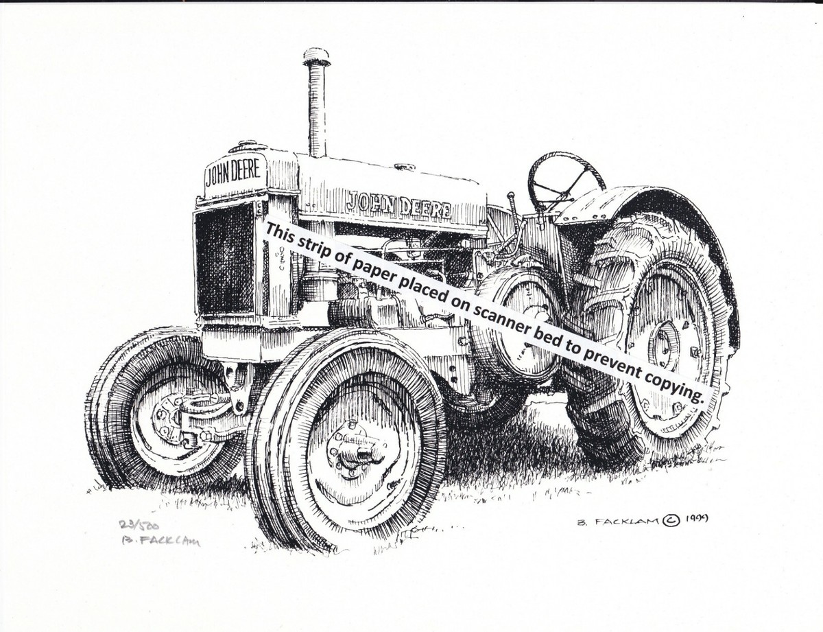 John Deere Farm Tractor Pencil Art John Deere Model H Farm Tractor