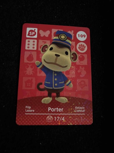 Carte Amiibo Animal Crossing 109 Porter | eBay