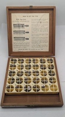 RMB 18 PT Kingsley Machine Co Letter Type Set for Hot Foil LOOK READ ...