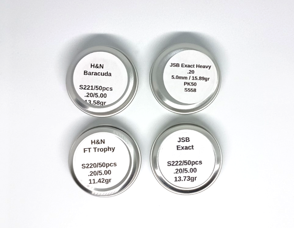 H&N / JSB 200 Count 4 Type PREMIUM PELLET SAMPLER 5mm .20 Caliber ...