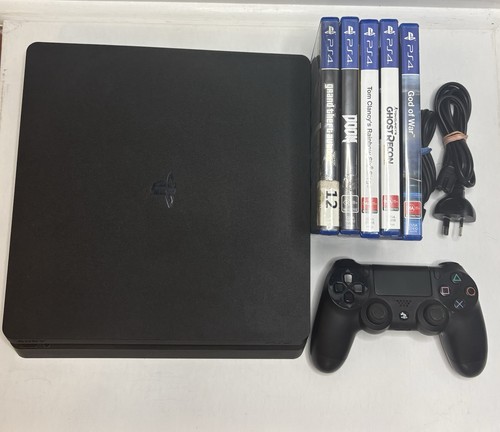 Sony PS4 PlayStation 4 Slim Console Bundle - 5 Games + Sony Controller ...