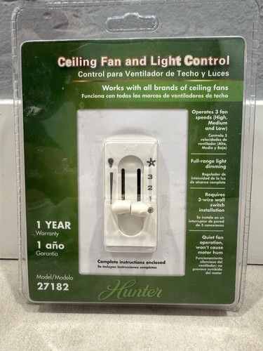 Hunter Ceiling Fan and Light Control 27182 3 Speed Light Dimmer | eBay